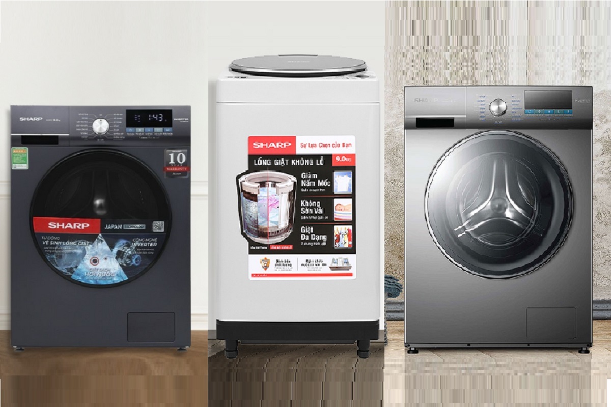 Loạt máy giặt Sharp 9kg chất lượng tốt, giá chỉ từ 2.4 triệu đồng cho gia đình | websosanh.vn
