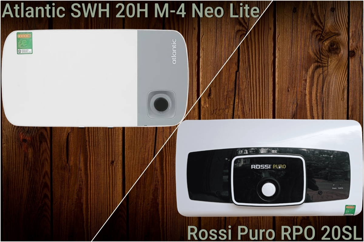 So sánh bình nóng lạnh Atlantic SWH 20H M-4 Neo Lite và Rossi Puro RPO 20SL | websosanh.vn