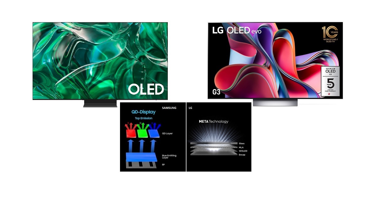 So sánh công nghệ màn hình LG META OLED và Samsung QD-OLED | websosanh.vn