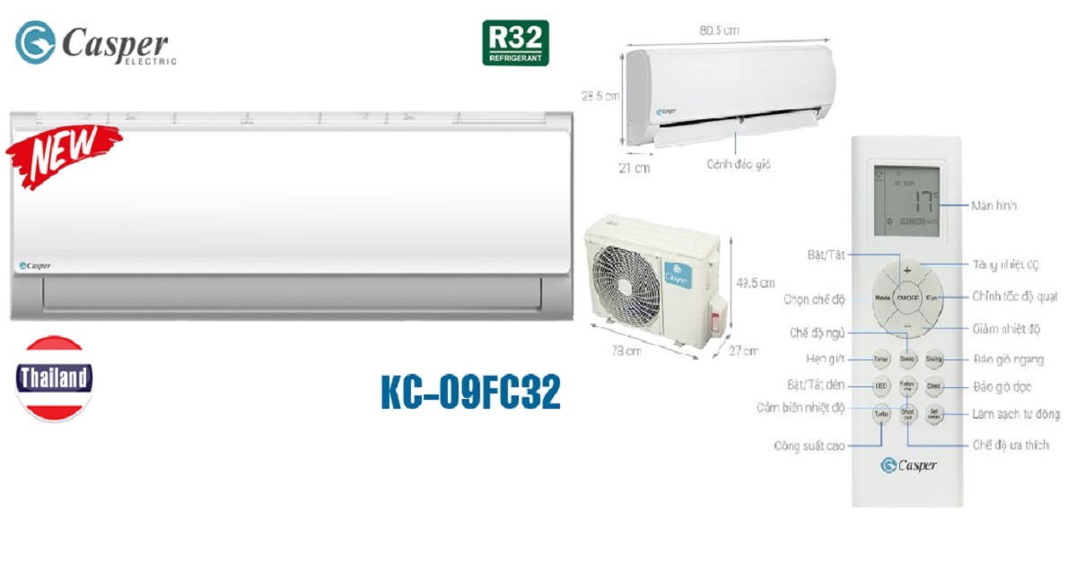 Hướng dẫn cách sử dụng điều hòa Casper KC-09FC32 2023 | websosanh.vn