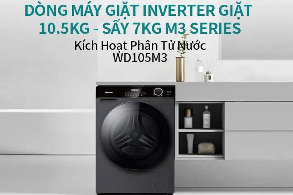Máy giặt sấy Hisense WD105M3 đời mới, trang bị nhiều công nghệ hiện đại ...