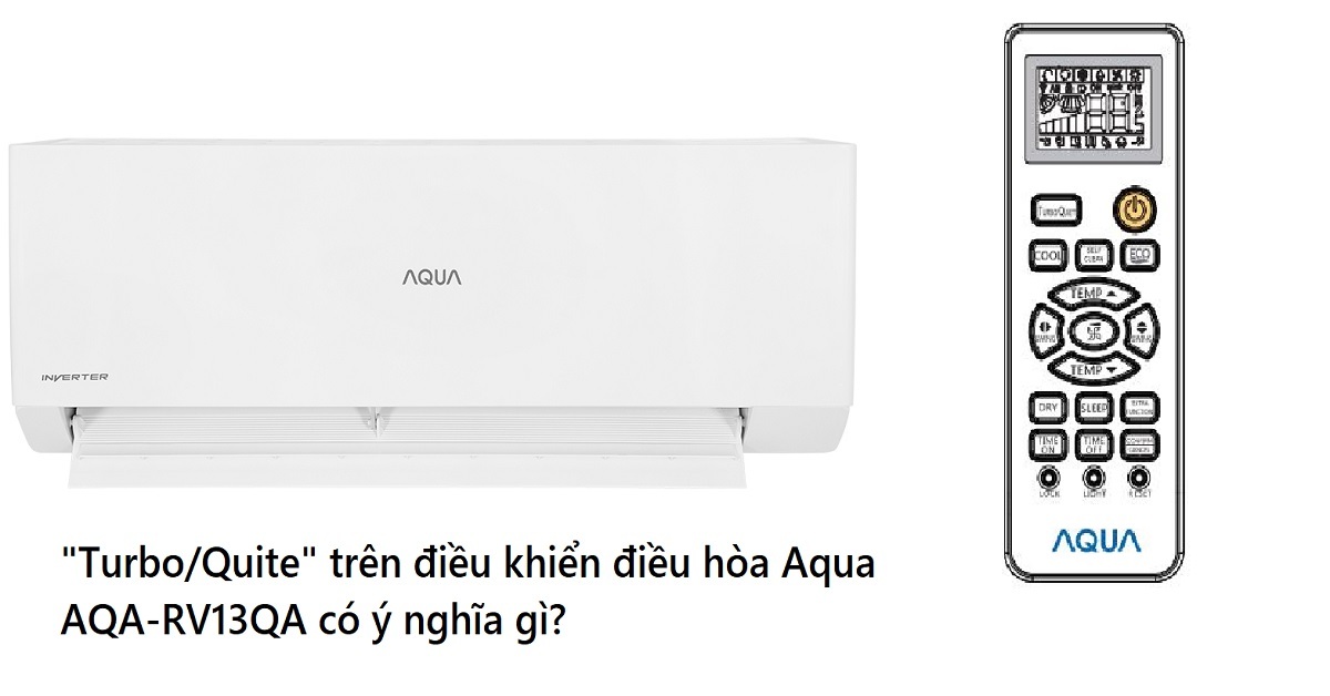Phím 'Turbo/Quiet' trên điều khiển điều hòa Aqua AQA-RV13QA có ý nghĩa ...