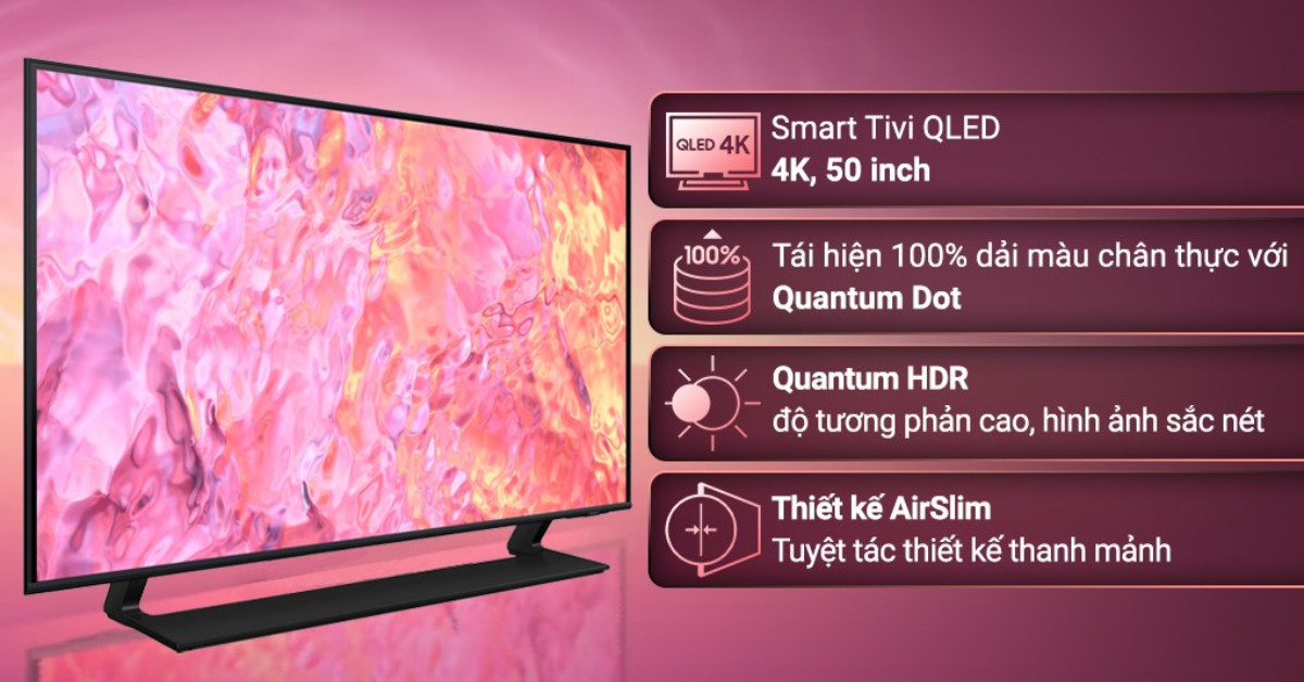 Review smart tivi Samsung QLED 4K 50 inch QA50Q60C mới ra mắt 2023 ...