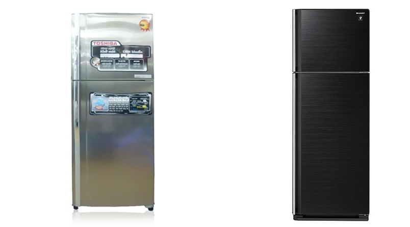 So sánh tủ lạnh Toshiba GR-R32FVUD và Sharp SJP435MBK | websosanh.vn