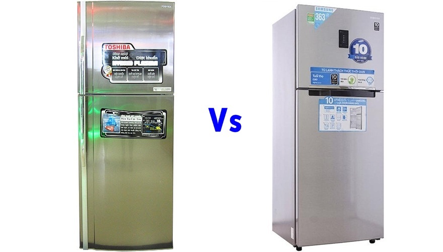 So sánh tủ lạnh Toshiba GR-R32FVUD và Samsung RT35FDACDSA/SV | websosanh.vn