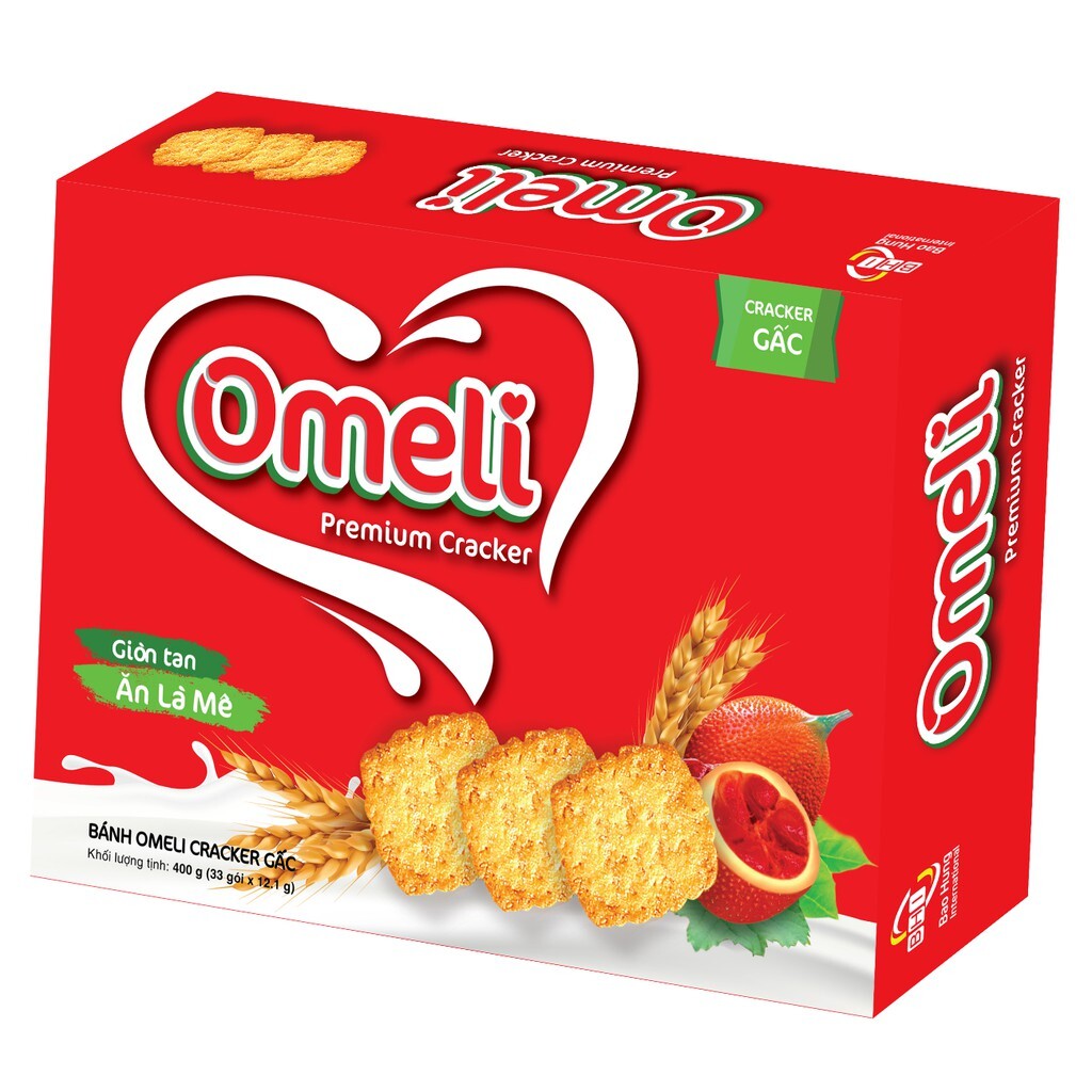 Bánh Omeli Cracker - Hộp giấy 400g chính hãng giá rẻ