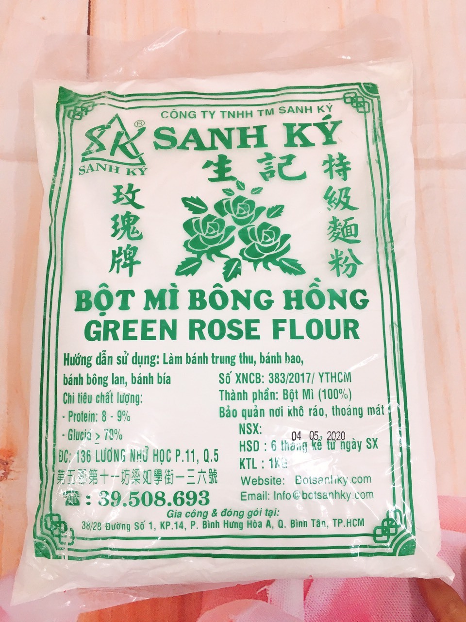 Bột mì bông hồng xanh Sanh Ký 1kg chính hãng giá rẻ