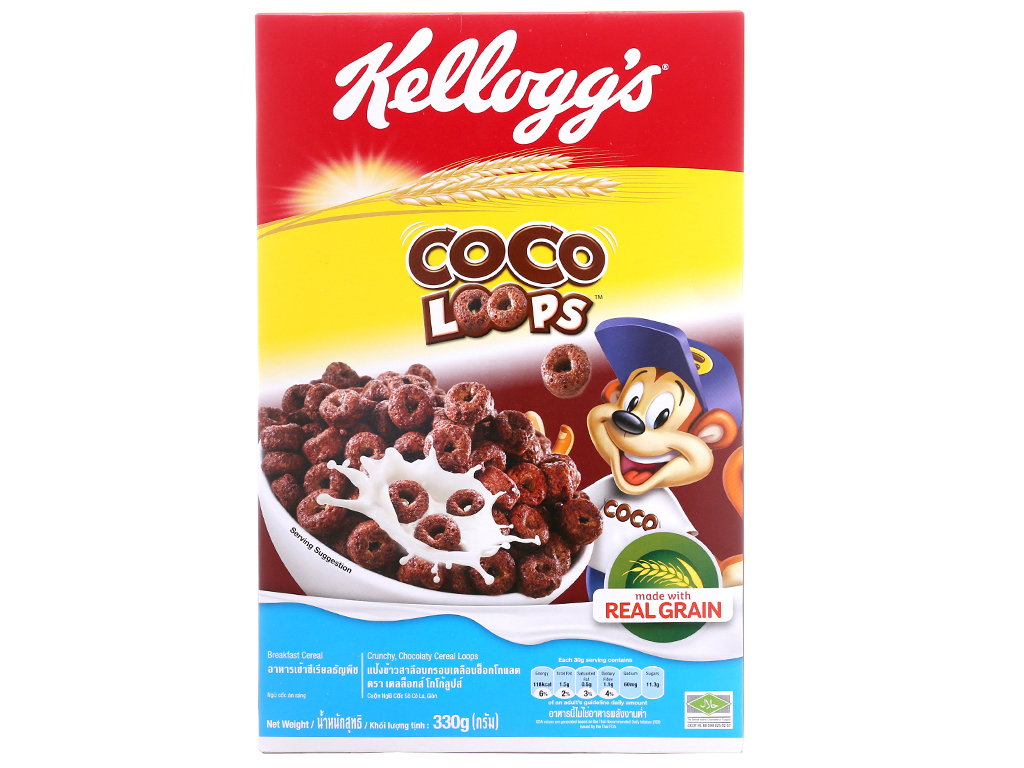Ngũ cốc dinh dưỡng Kellogg's Coco Loops - Hộp 330g chính hãng giá rẻ