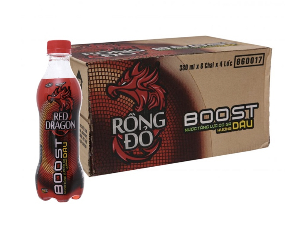 Nơi bán Thùng 24 chai nước tăng lực Rồng Đỏ hương dâu 330ml giá rẻ nhất ...