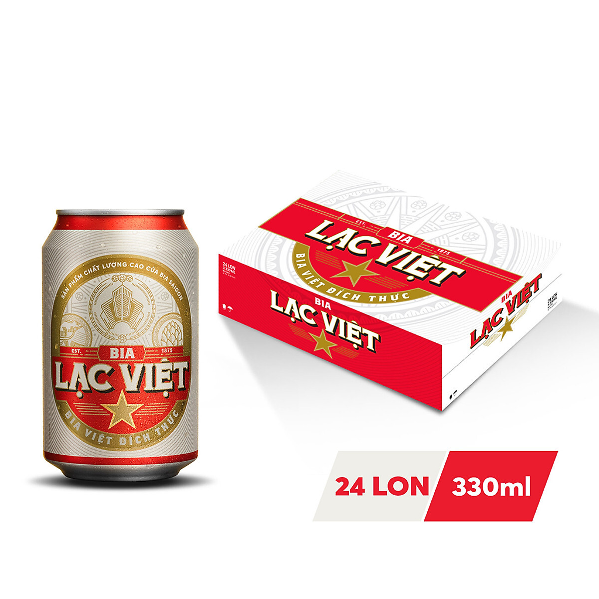 Thùng 24 Lon Bia Lạc Việt 330ml chính hãng giá rẻ