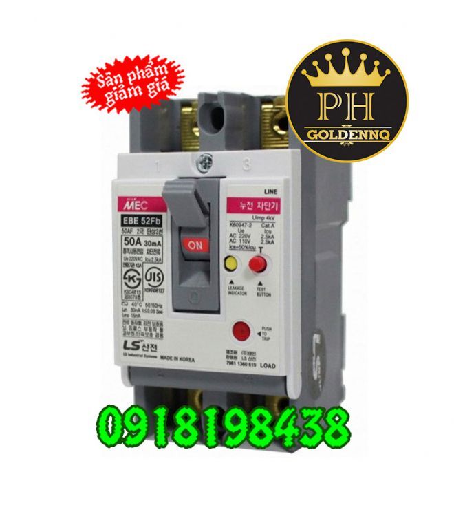 Nơi bán Cầu dao ELCB LS EBS52Fb - 50A, 5kA, 2P chính hãng giá rẻ nhất