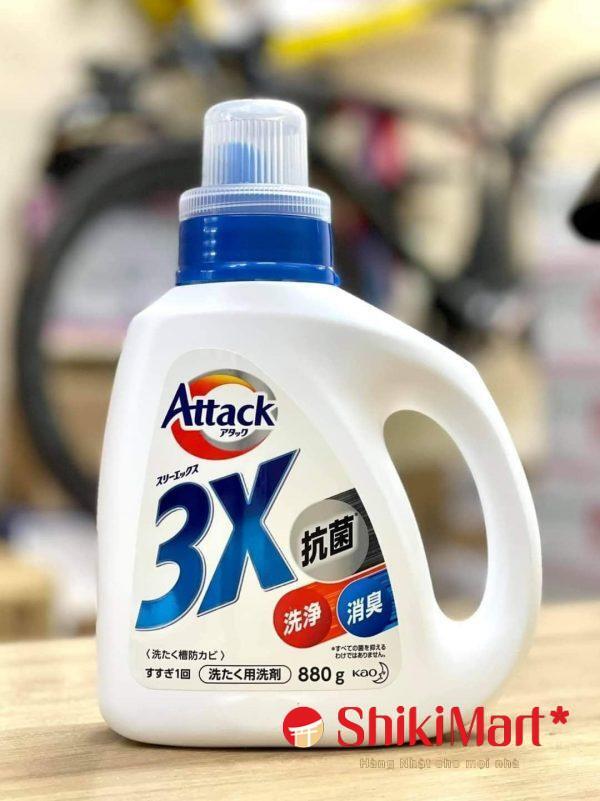 Nước giặt Kao Attack 3X chai 880gr chính hãng giá rẻ