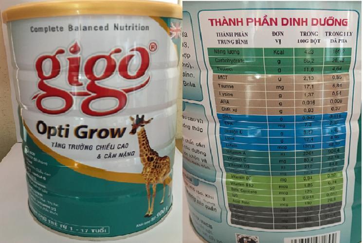 Sữa bột Gigo Opti Grow 900g chính hãng giá rẻ